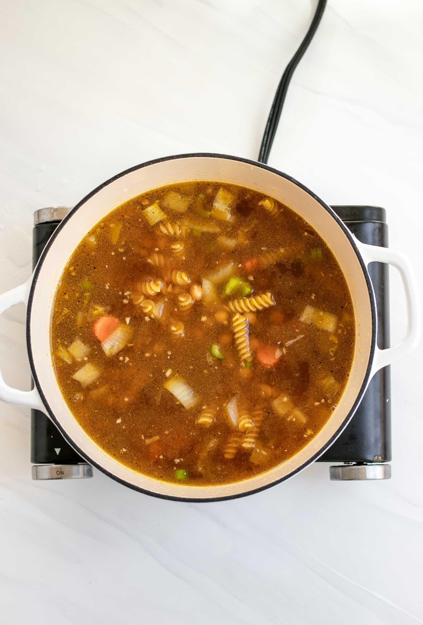 Vegetarian Chickpea Noodle Soup | Eat With Clarity Main Recipes
