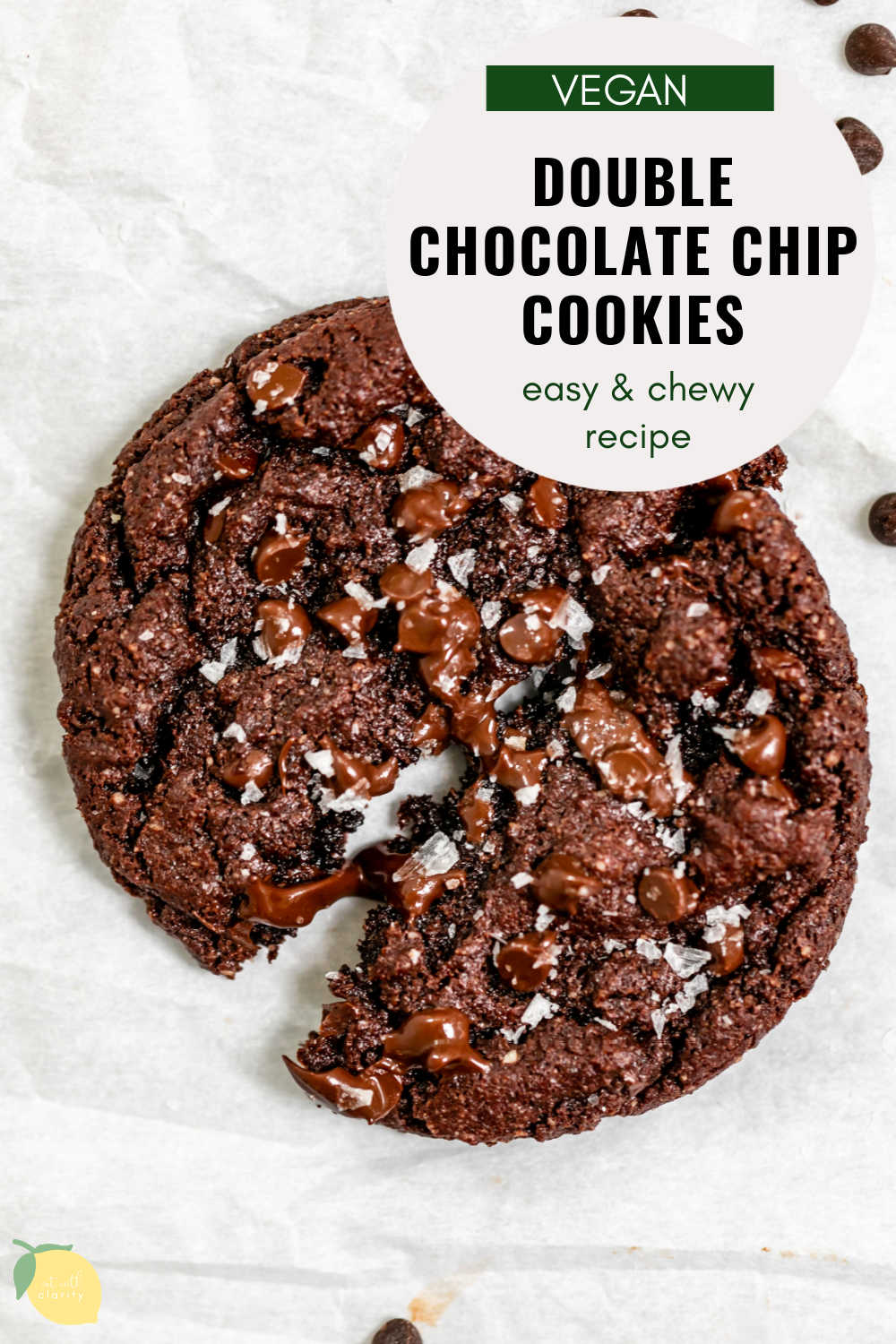 Vegan Double Chocolate Chip Cookies | Eat With Clarity