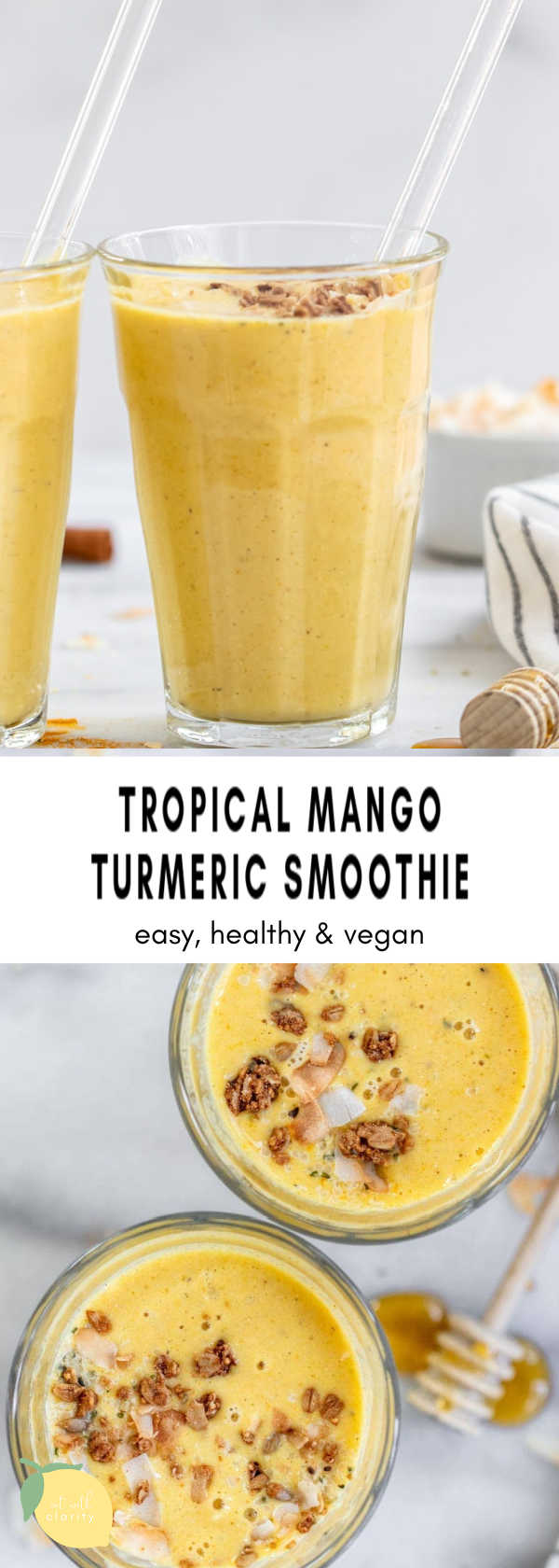 Creamy Tropical Turmeric Smoothie - Eat With Clarity