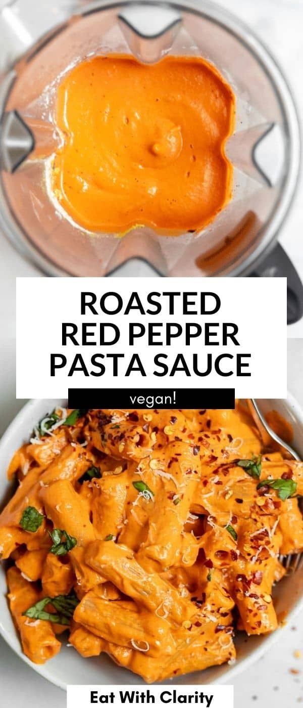 Vegan Roasted Red Pepper Pasta - Eat With Clarity