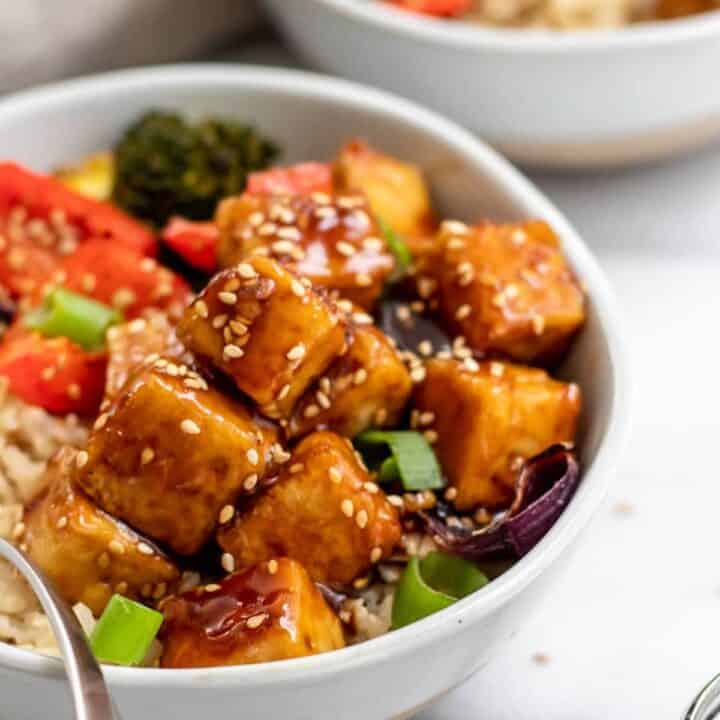 Crispy Garlic Sesame Tofu and Vegetables | Eat With Clarity