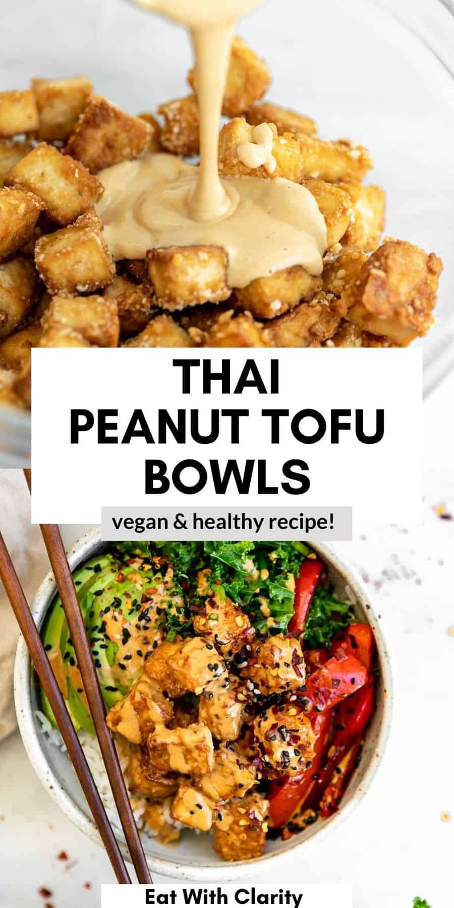 Easy and Crispy Baked Peanut Tofu Bowls - Eat With Clarity