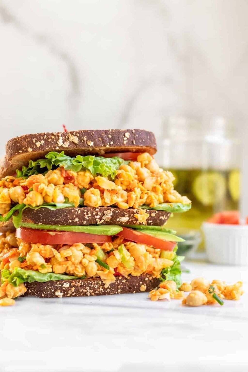 Buffalo Vegan Chickpea Salad - Eat With Clarity