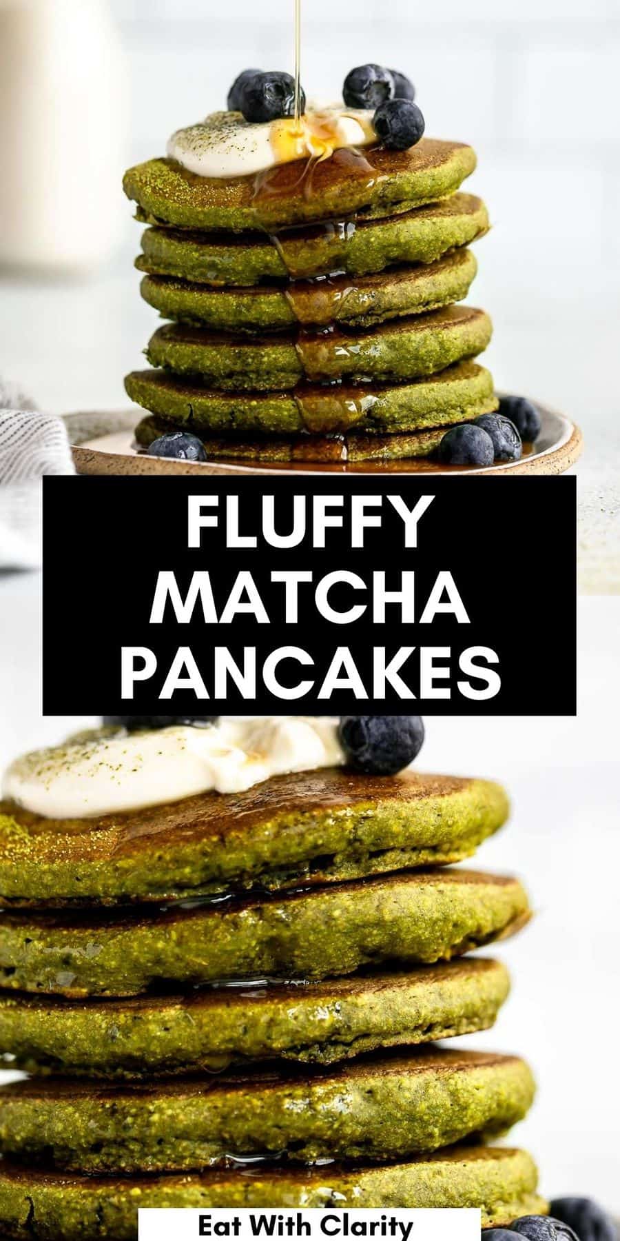 Oat Flour Matcha Pancakes - Eat With Clarity