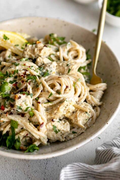 Crispy Chicken Cutlets with Lemon Parmesan Pasta - Eat With Clarity