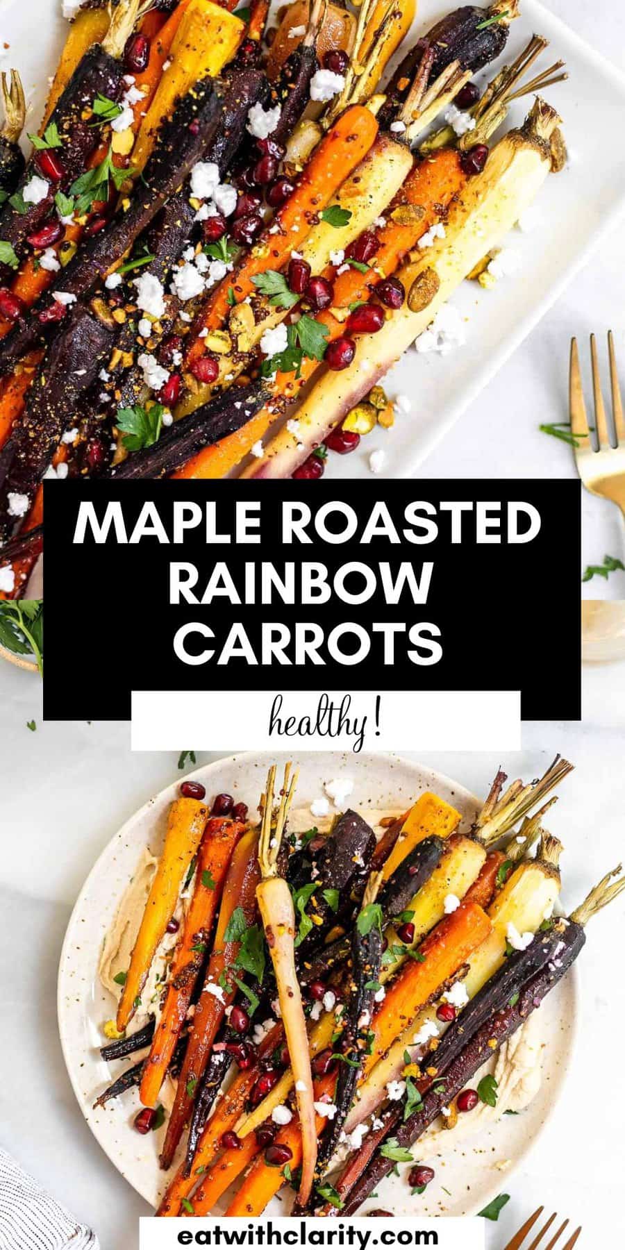 Maple Glazed Roasted Rainbow Carrots - Eat With Clarity