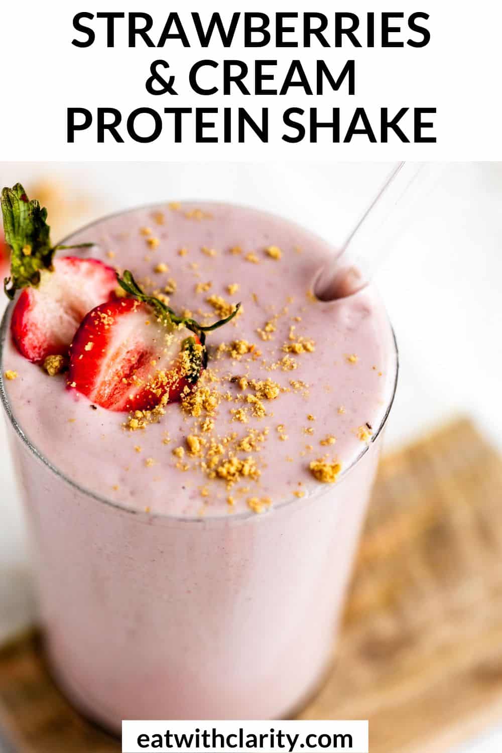 Strawberry Banana Protein Shake - Eat With Clarity