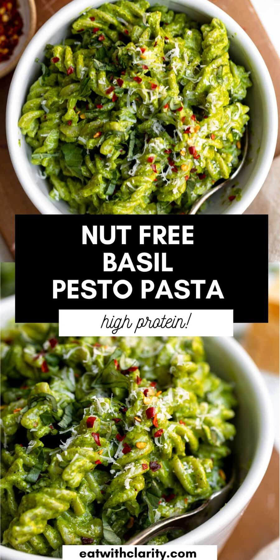Vegan Nut Free Pesto Pasta - Eat With Clarity