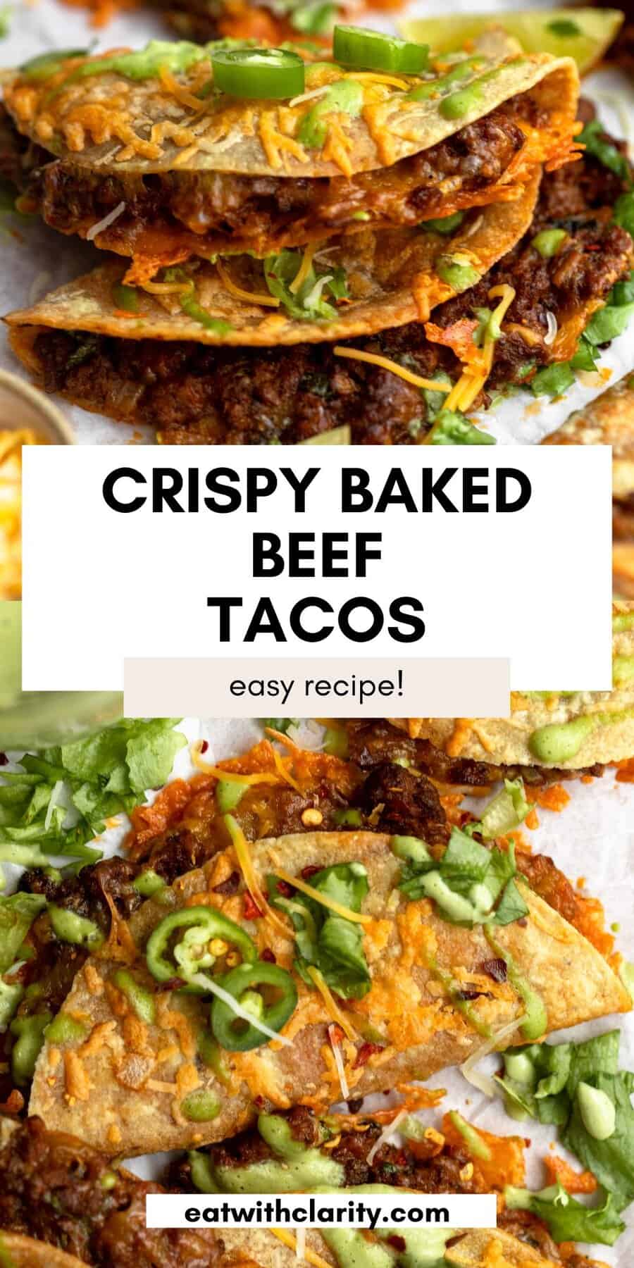 Baked Crispy Beef Tacos - Eat With Clarity