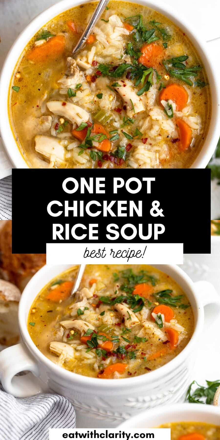 One Pot Chicken and Rice Soup - Eat With Clarity
