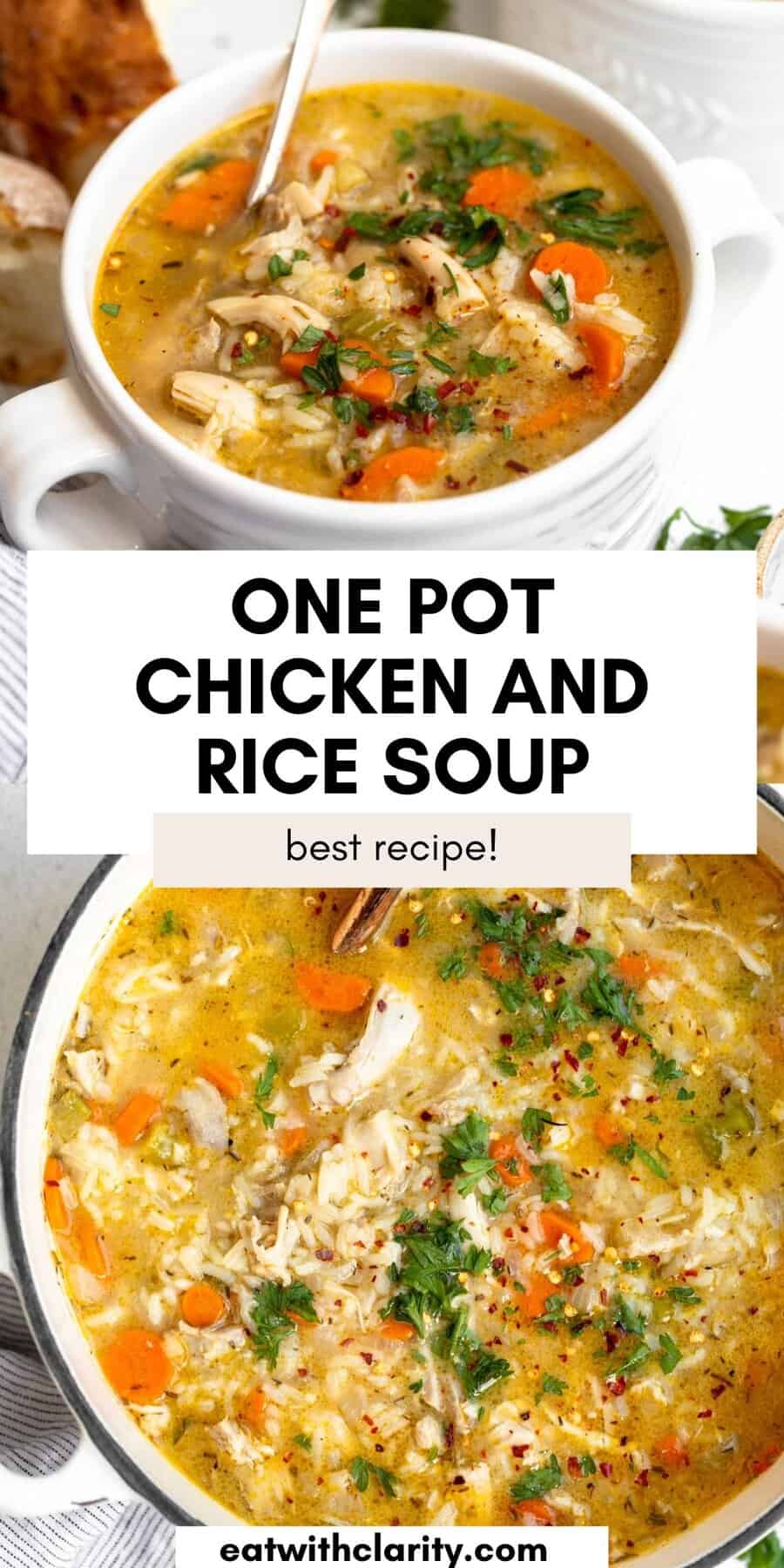 One Pot Chicken and Rice Soup - Eat With Clarity