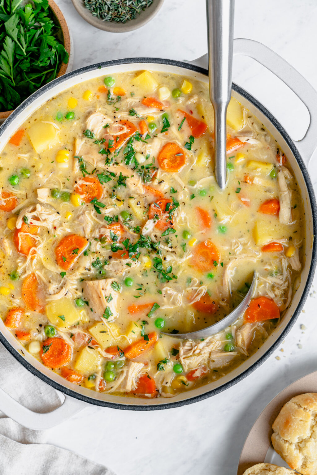 One Pot Chicken Pot Pie Soup - Eat With Clarity