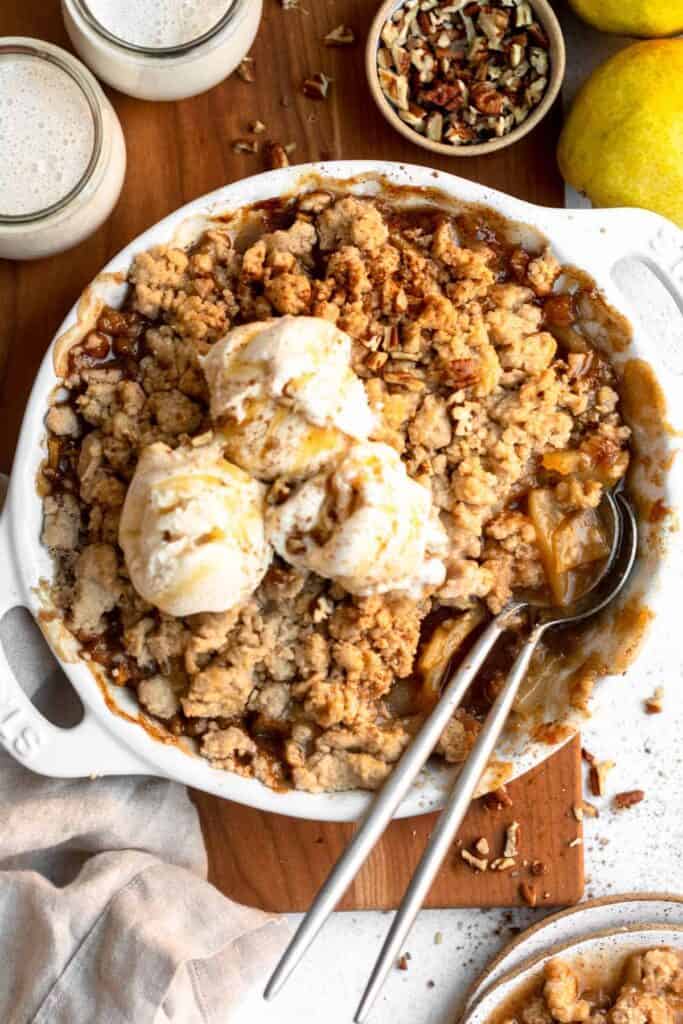 Cinnamon Pear Crumble - Eat With Clarity